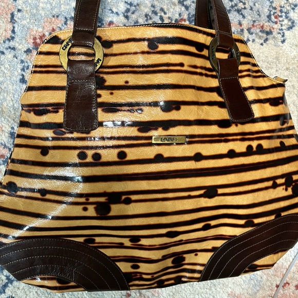 Land | Bags | Vintage Leather Land Animal Print Purseshoulder Bag ...